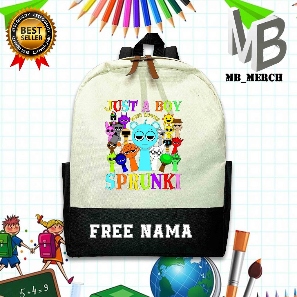 SPRUNKI JUST A BOY BACKPACK UNISEX SPRUNKI BOY SCHOOL CHILDREN (FREE ...