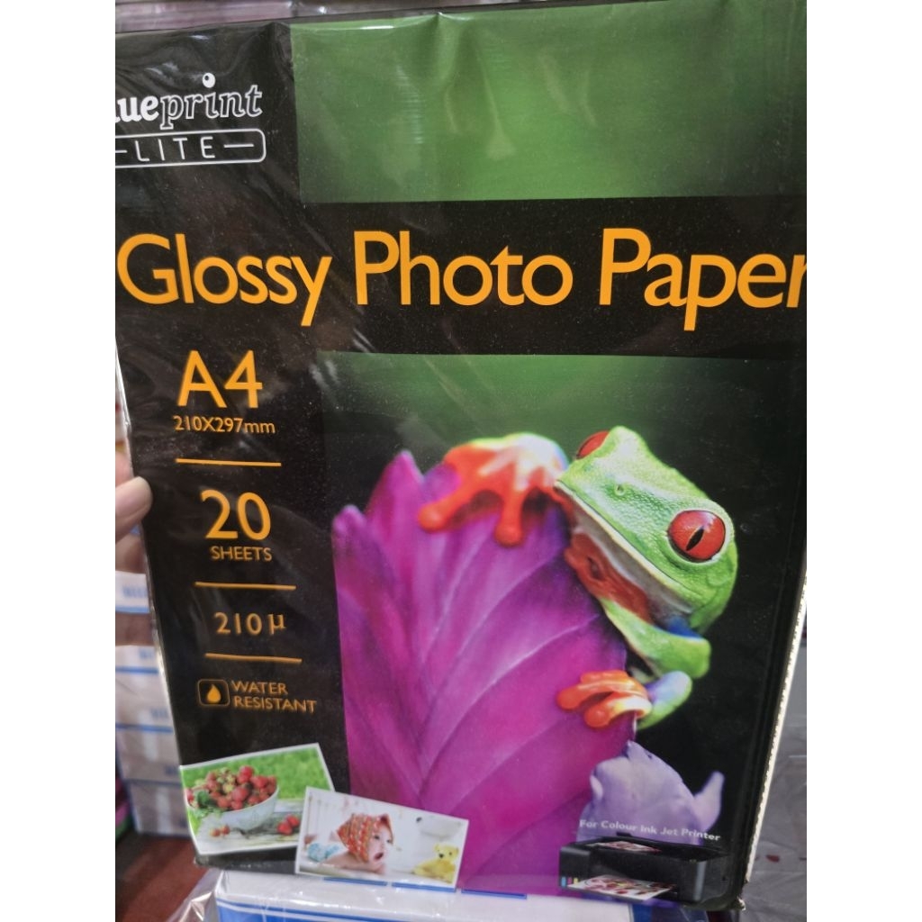 A4 BLUEPRINT PHOTO PAPER GLOSSY PHOTO PAPER 210 MICRON 20 SHEETS GLOSSY ...