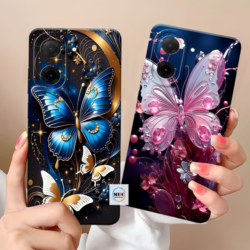 Redmi A5 4G 2025 Hp Case / Redmi Poco C71 4G 2025 Butterfly Motif ...