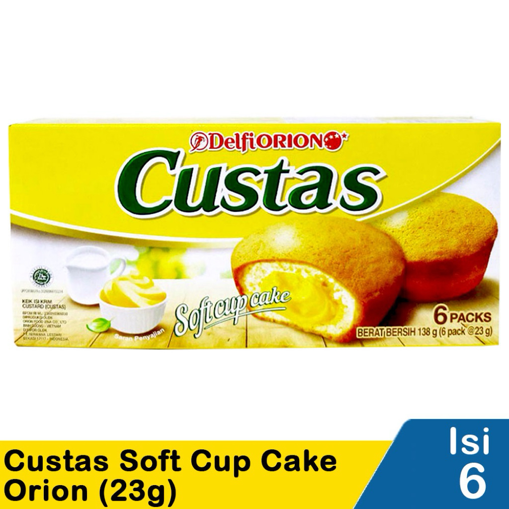 Delfi Orion Custas Soft Cup Cake contains 6 Pack/138 gr, Delfi Orion ...