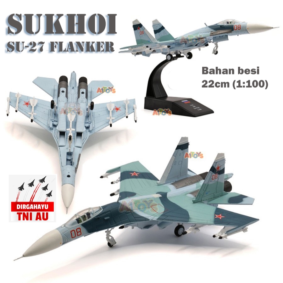 Sukhoi Su-27 Flanker Airplane Diecast Miniature 22 cm 1:100 | Shopee ...