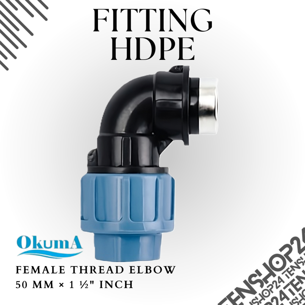 HDPE Fittings Female Thread elbow / Knee Thread in OKUMA Brand - 50mm x ...