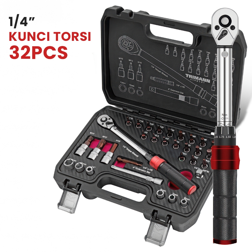 Allefix Torque Wrench 1/4 Inch Preset Wrench Torque Moment Torque ...