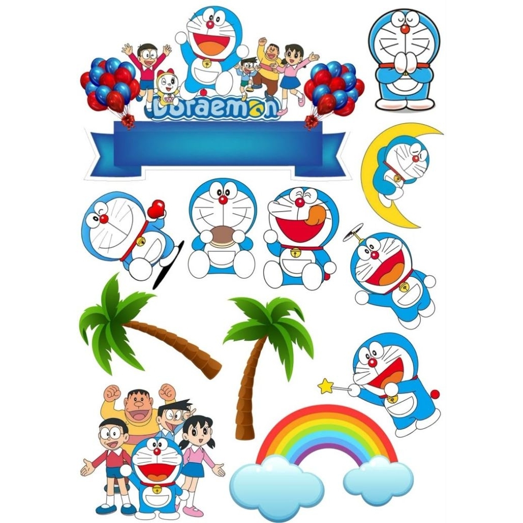 Jumbo A4 Doraemon Topper/ Happy Birthday Cake Topper/ Birthday Cake ...