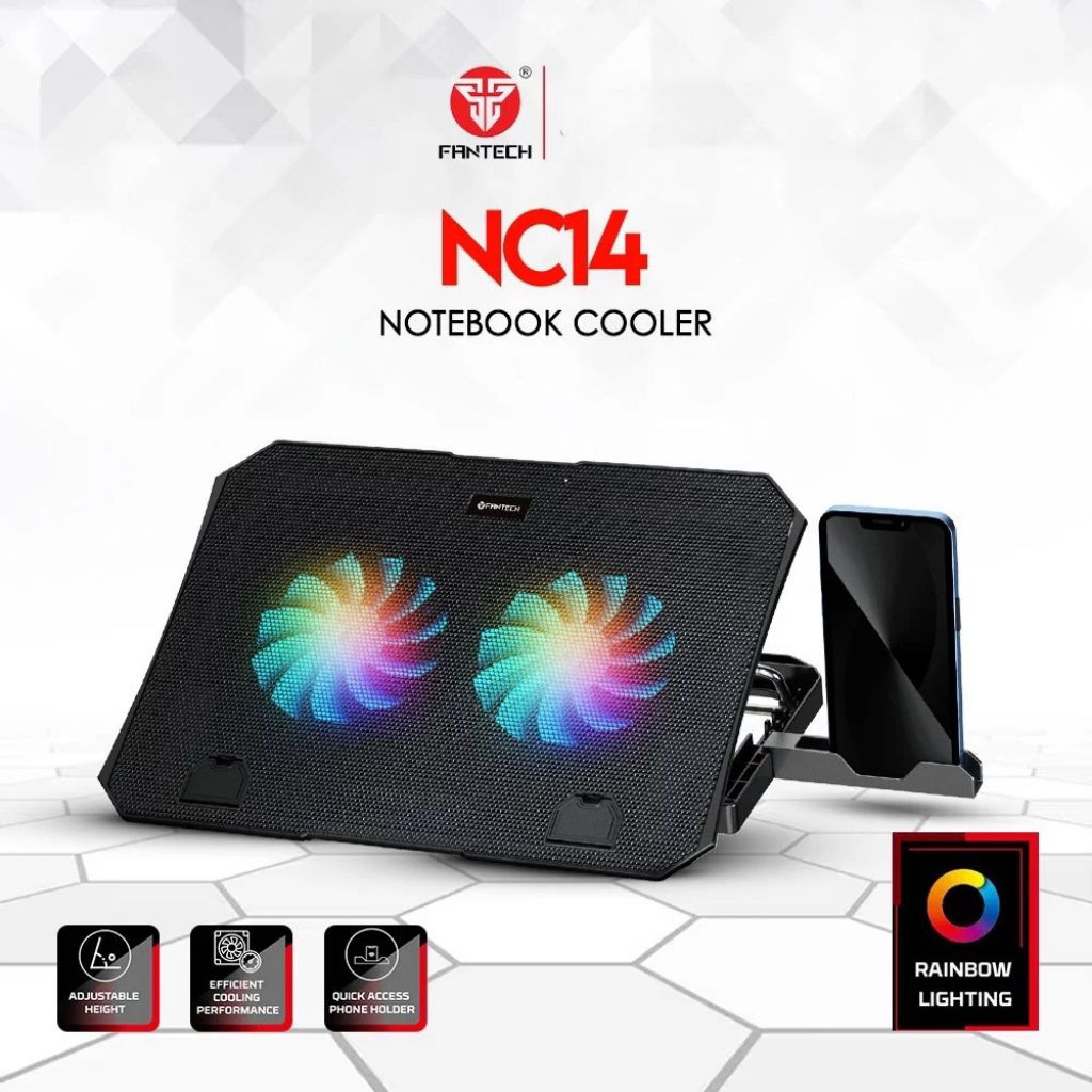 ORIGINAL COOLER FANTECH NC14 DUAL FAN RGB NOTEBOOK | Shopee Malaysia
