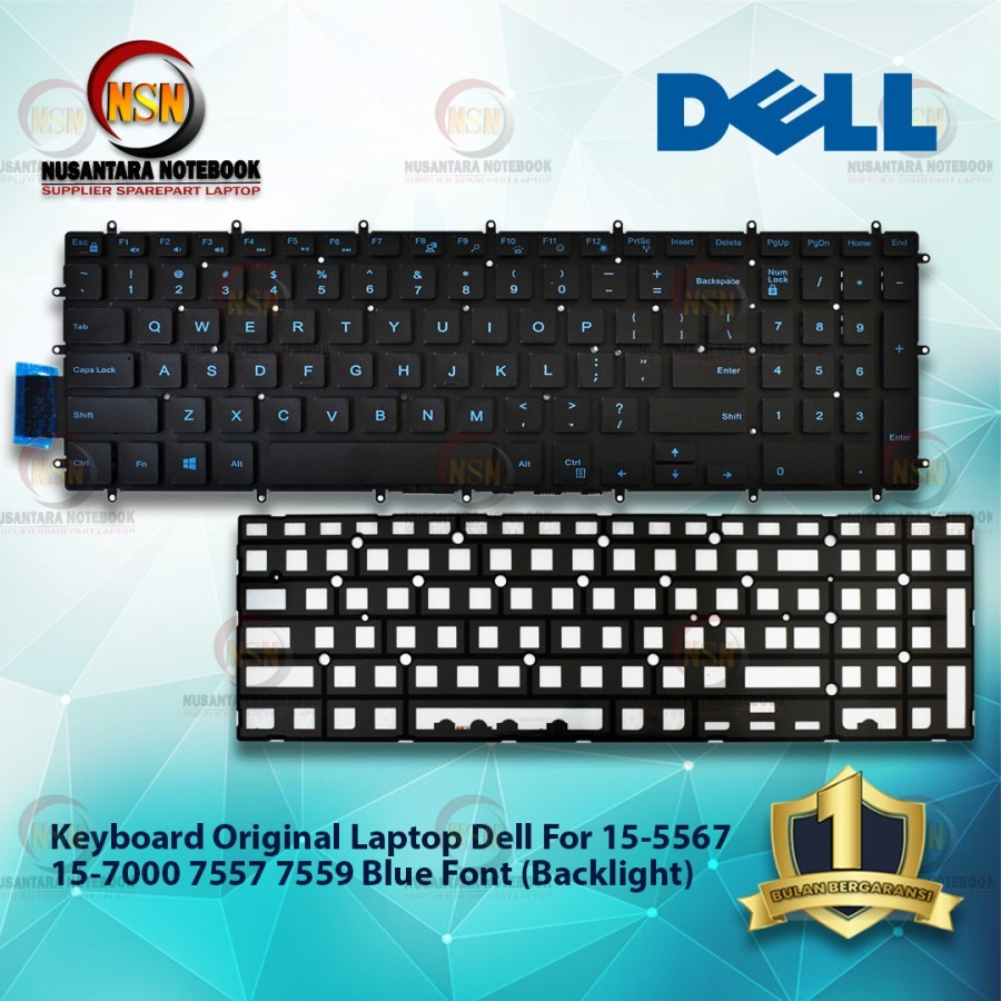 Original Laptop Keyboard For 7557 7559 15-5567 15-7000 BackLight (Blue ...