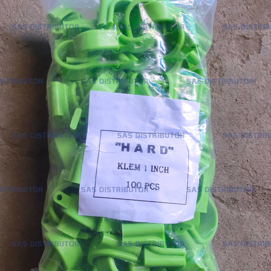 HIJAU (100 Pcs) 1" inch HARD Pipe Clamps / PVC Green Pipe Clamps / Pipe ...