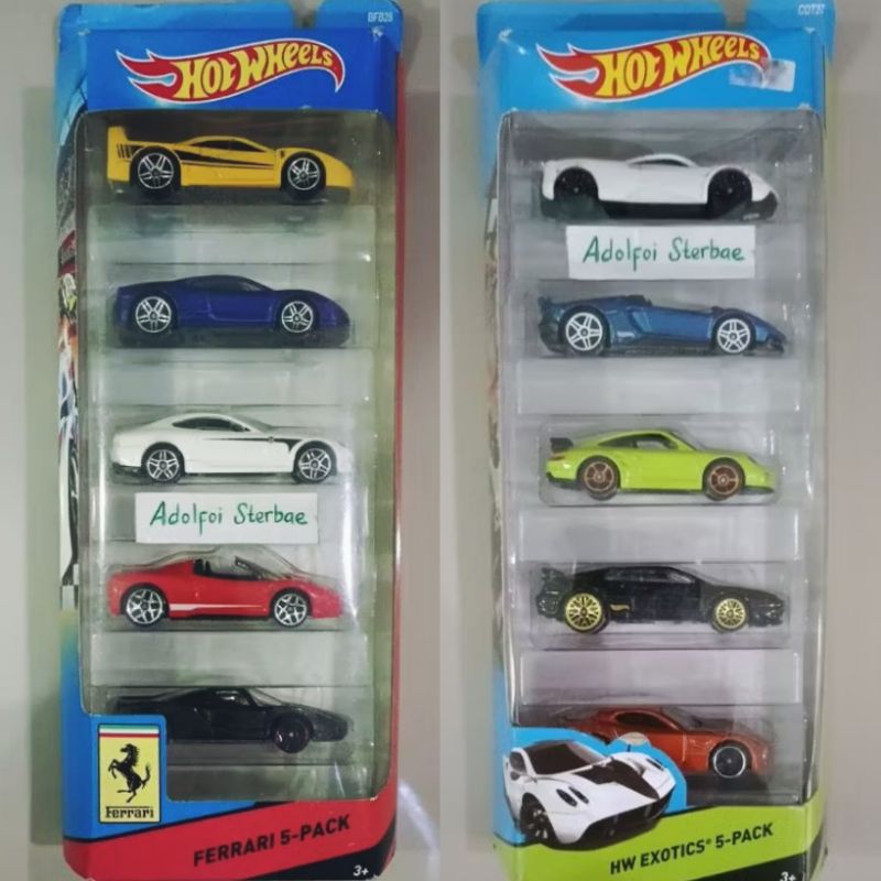 Hotwheels hot wheels ferrari ferari contents 5 gift pack enzo ferrari f40 458 spider 430 ...
