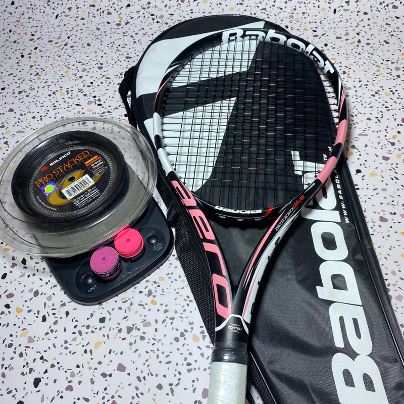 BABOLAT AERO DRIVE PINK PREMIUM TENNIS RACKET READY TO USE BONUS SPARE ...