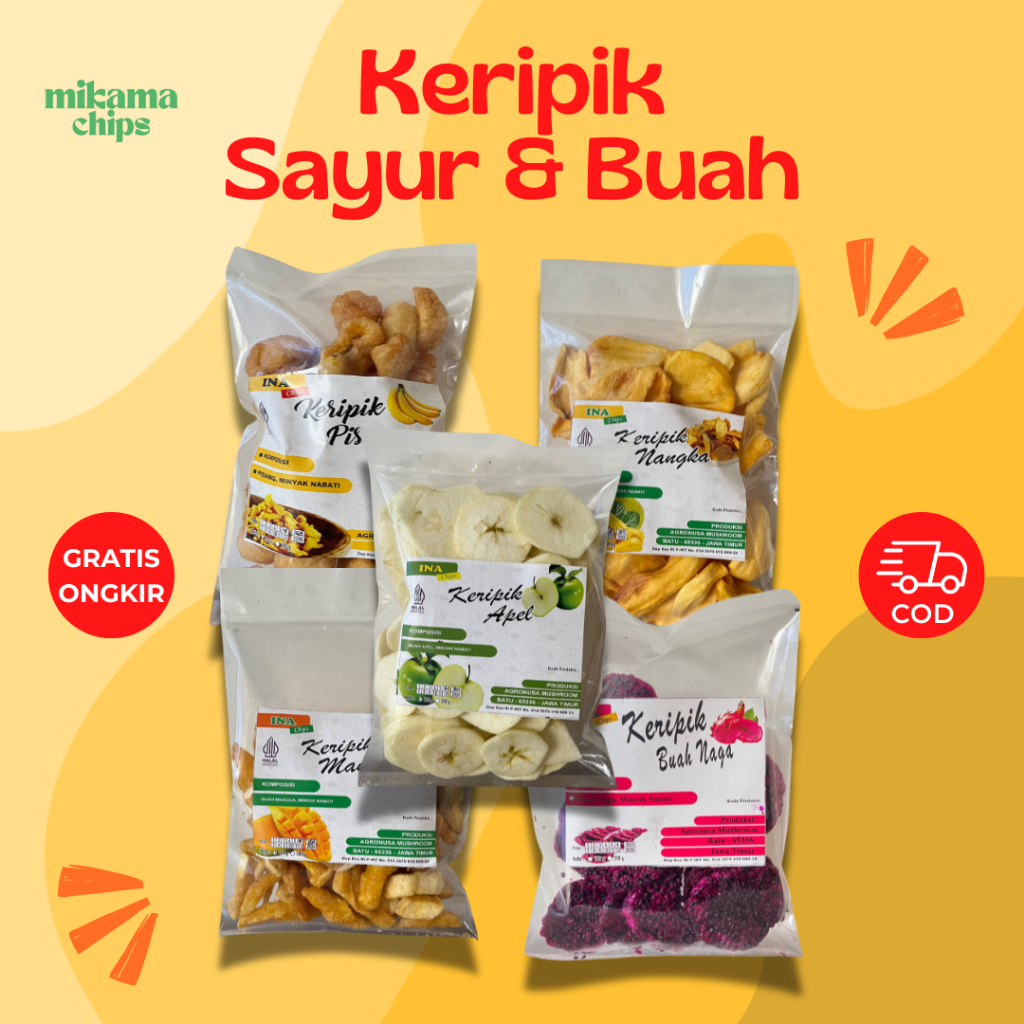 [Mikama Chips] Vegetable and fruit Chips typical souvenirs from malang ...