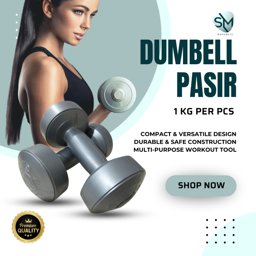 Dumbell Barbell Sand Plastic PVC Premium Dumbbell 1KG Dumbbell Barbell ...