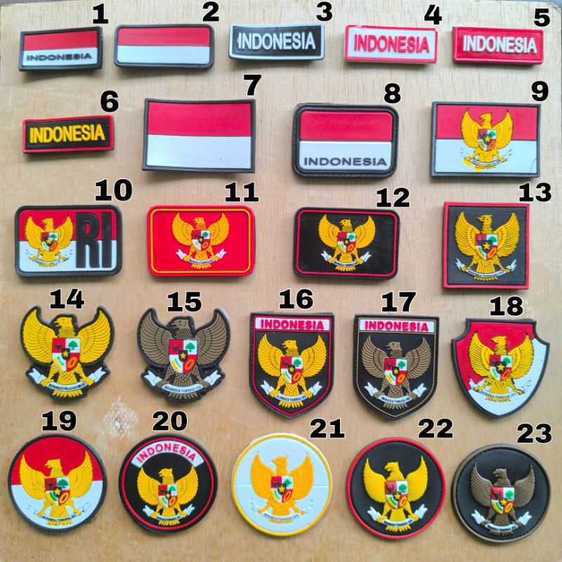 Garuda Republic of indonesia logo rubber patch, rubber patch, velcro ...