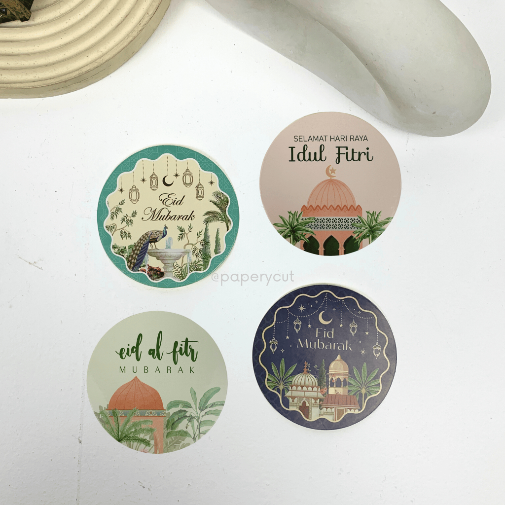 Eid Christmas Sticker Jar Cookies Hampers Size 7 cm (10 PCS) | Shopee ...