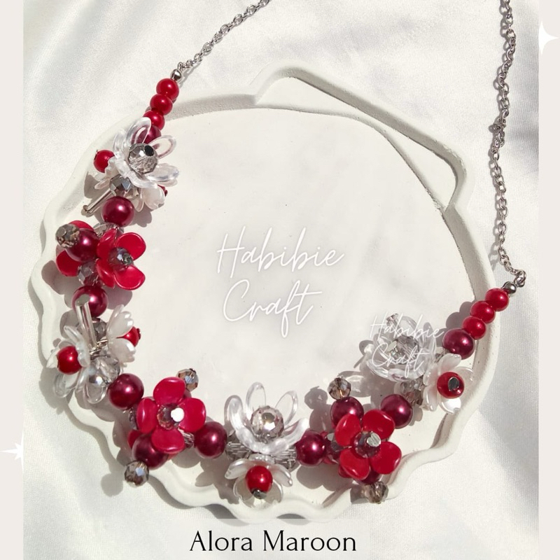 Amora Series Hijab Necklace Premium Crystal Pearl Necklace Graduation ...