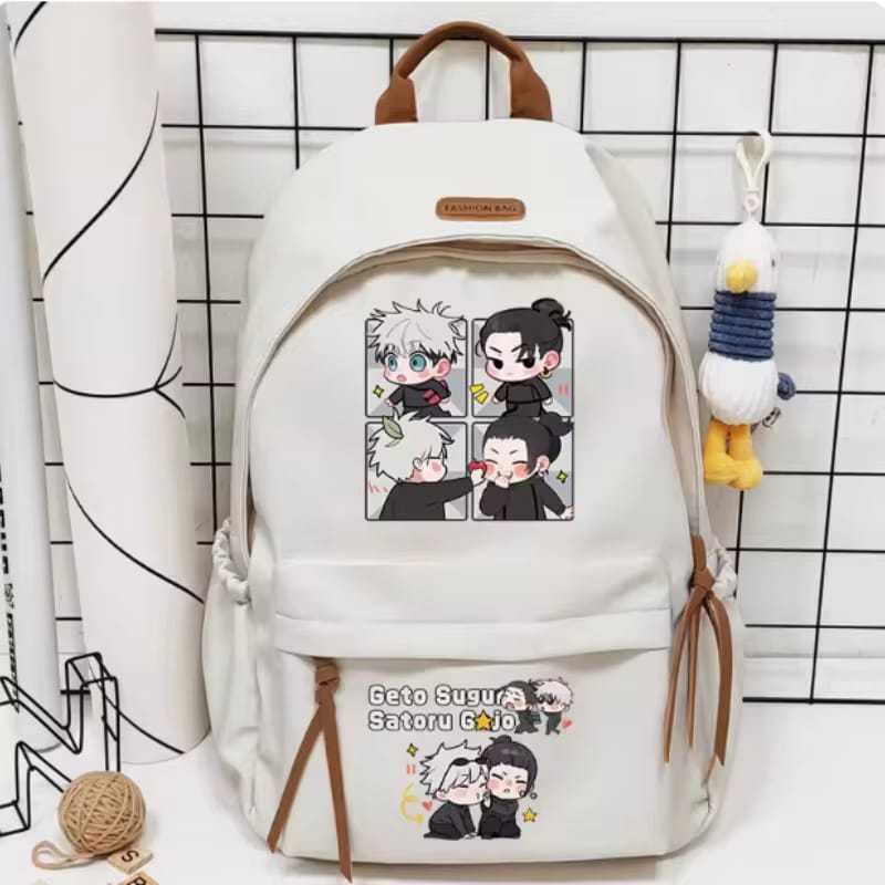 Boys School Backpack Gojo & Geto Motif Backpack Wide Capacity Anime ...
