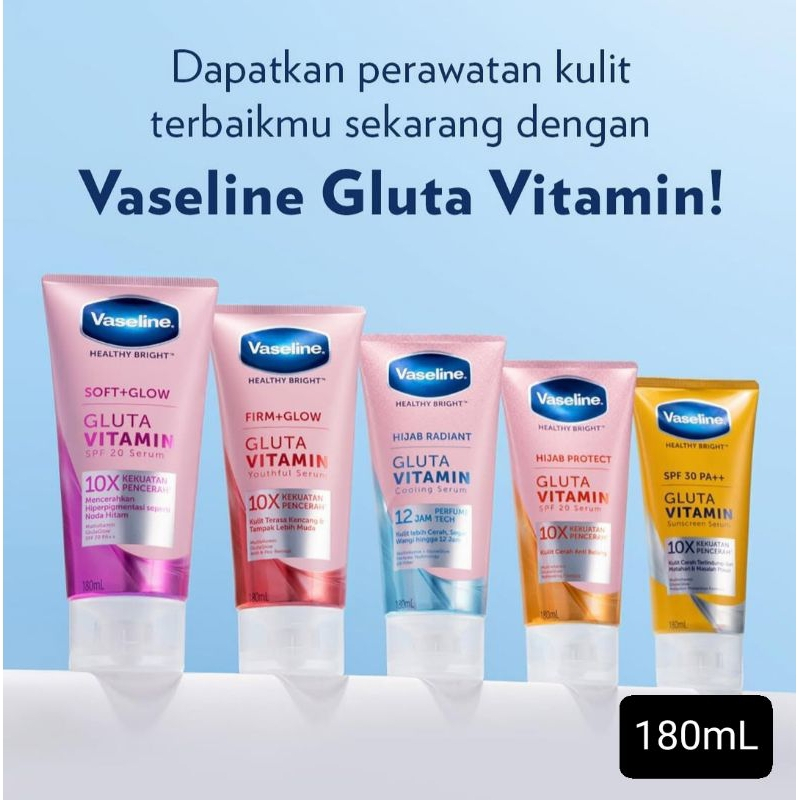 Vaseline healthy bright gluta vitamin body lotion 180 ml (soft + glow ...