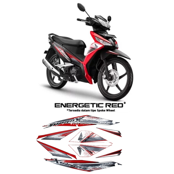 MERAH HITAM Supra X 125 Fi Racing Rim Sticker 2019 Energetic Red Red ...