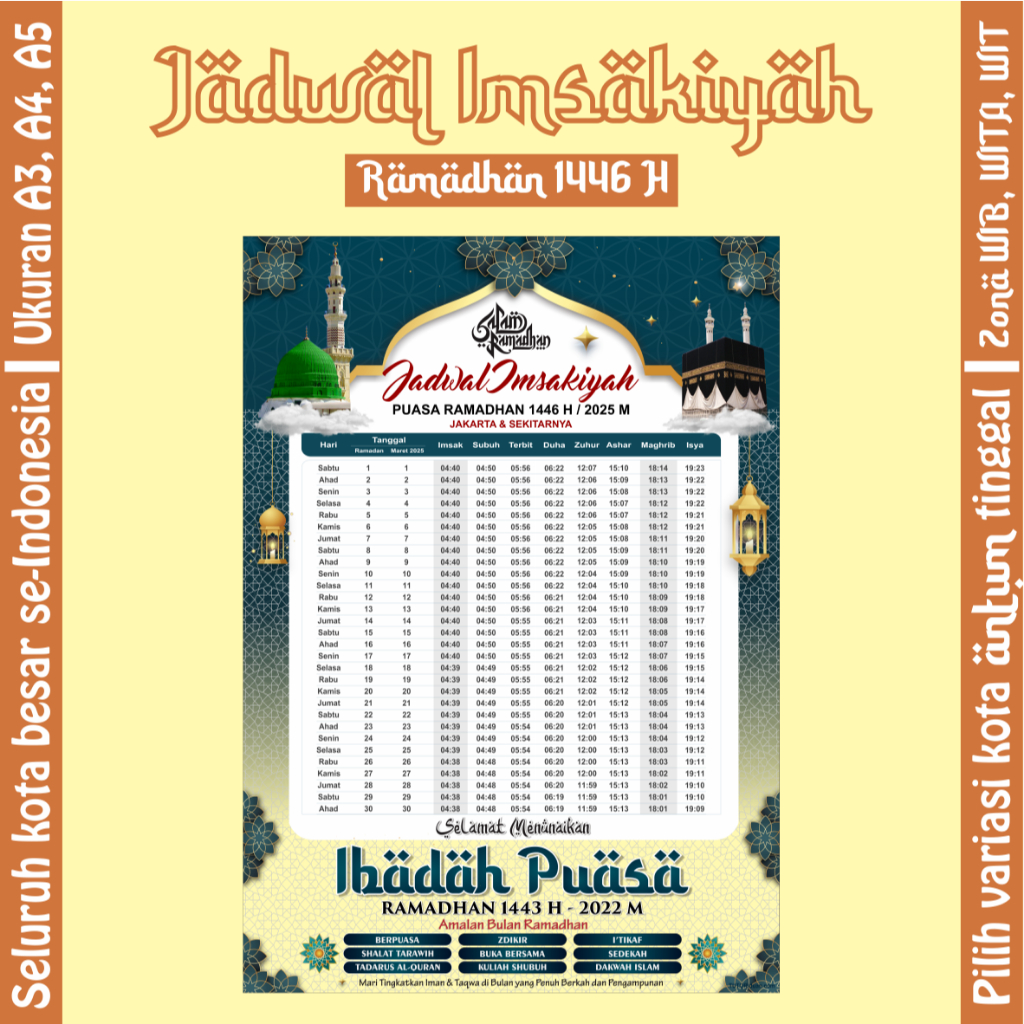 [ Creative ROOM] - ISLAMIC ELEGANT - Imsakiyah Fasting Ramadan Calendar ...