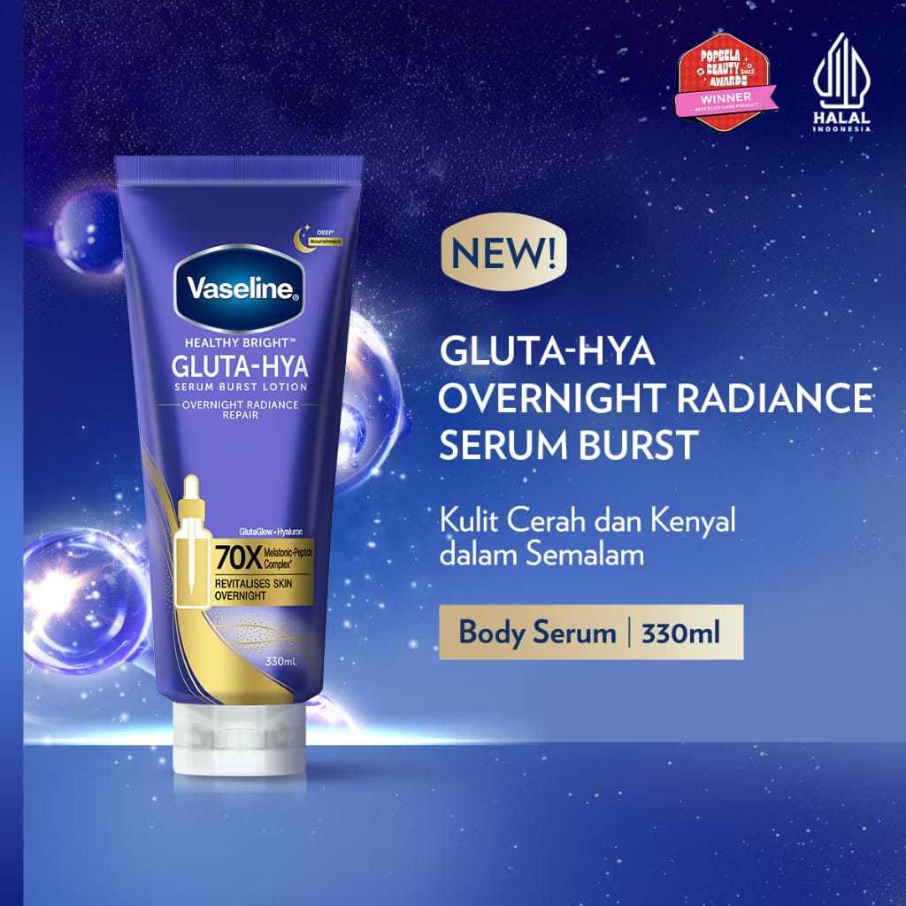 Vaseline Gluta-Hya Body Serum Overnight Radiance Repair 330 mL | Shopee ...