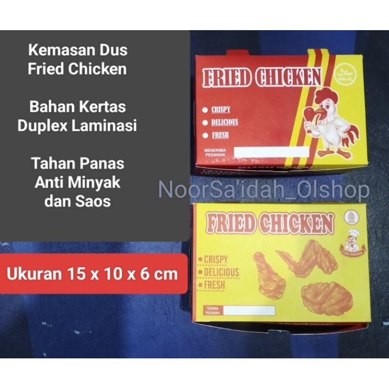 Fried Chicken Box / Chicken Box / Fried Chicken Cardboard Box | Shopee ...