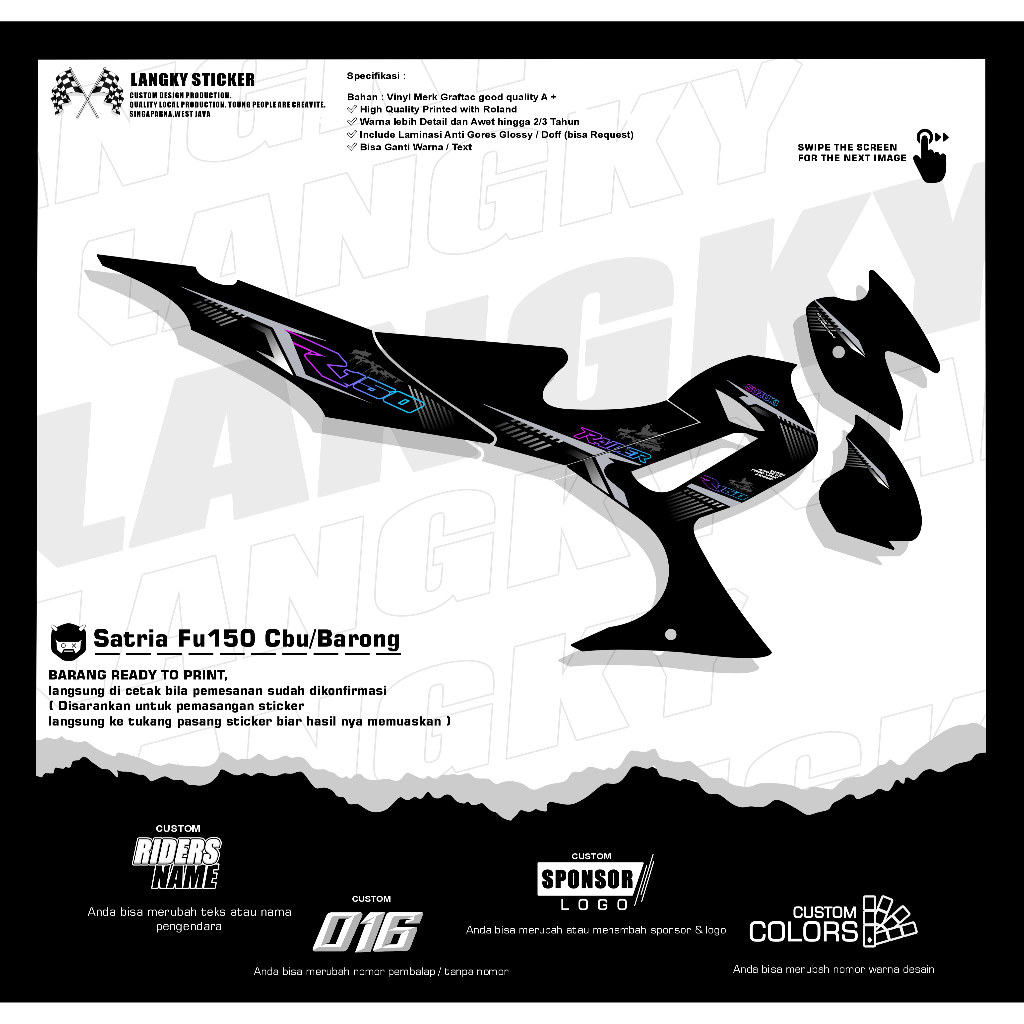 Satria Fu 150 Cbu / Barong Striping - Old Satria Fu Sticker with Thai ...