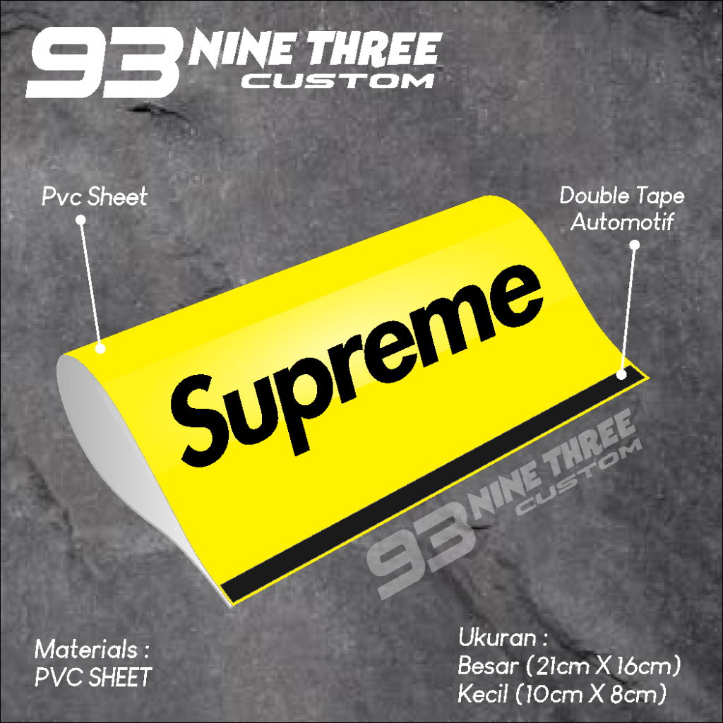 SUPREME TAG LABEL CAR VARIATION - Nine Three | Shopee Malaysia