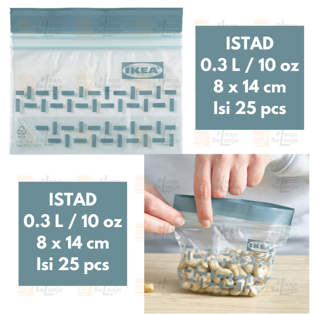Istad IKEA 0.3L/10oz CONTENTS 25 PLASTIC BAGS ZIPLOCK PLASTIC CLIPS FOOD BAGS | Shopee Malaysia