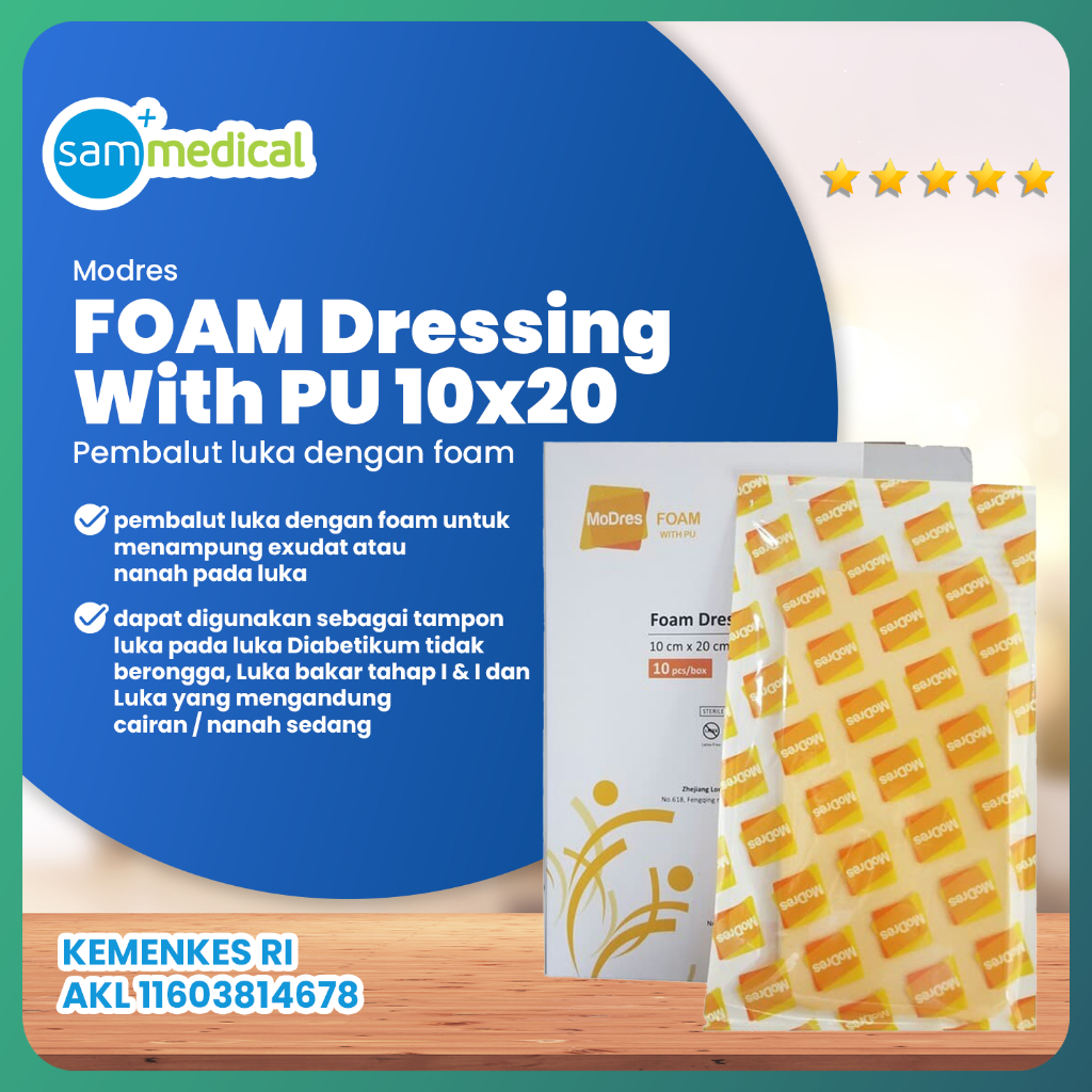 Modres Foam Dressing - 10x20 / Medium Pus Diabetic Wounds / Modes ...
