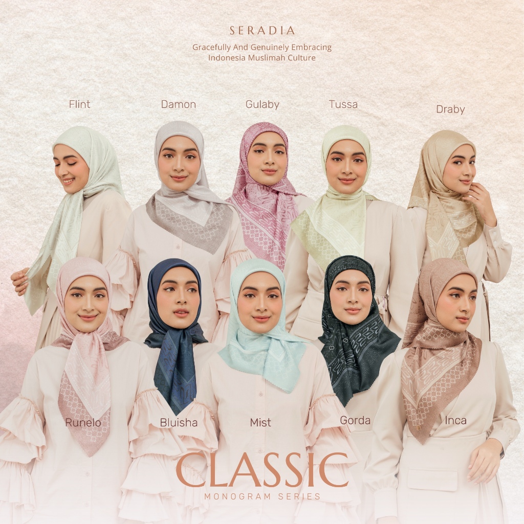 Seradia Classic Monogram Rectangular Hijab | Shopee Malaysia
