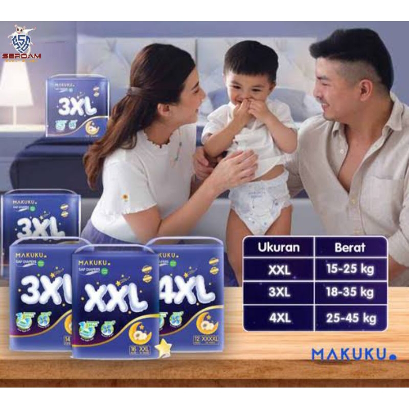 1 Pcs / 1 Piece / 1 Item MAKUKU 3XL XXXL Pampers diapers Diaper diapers ...