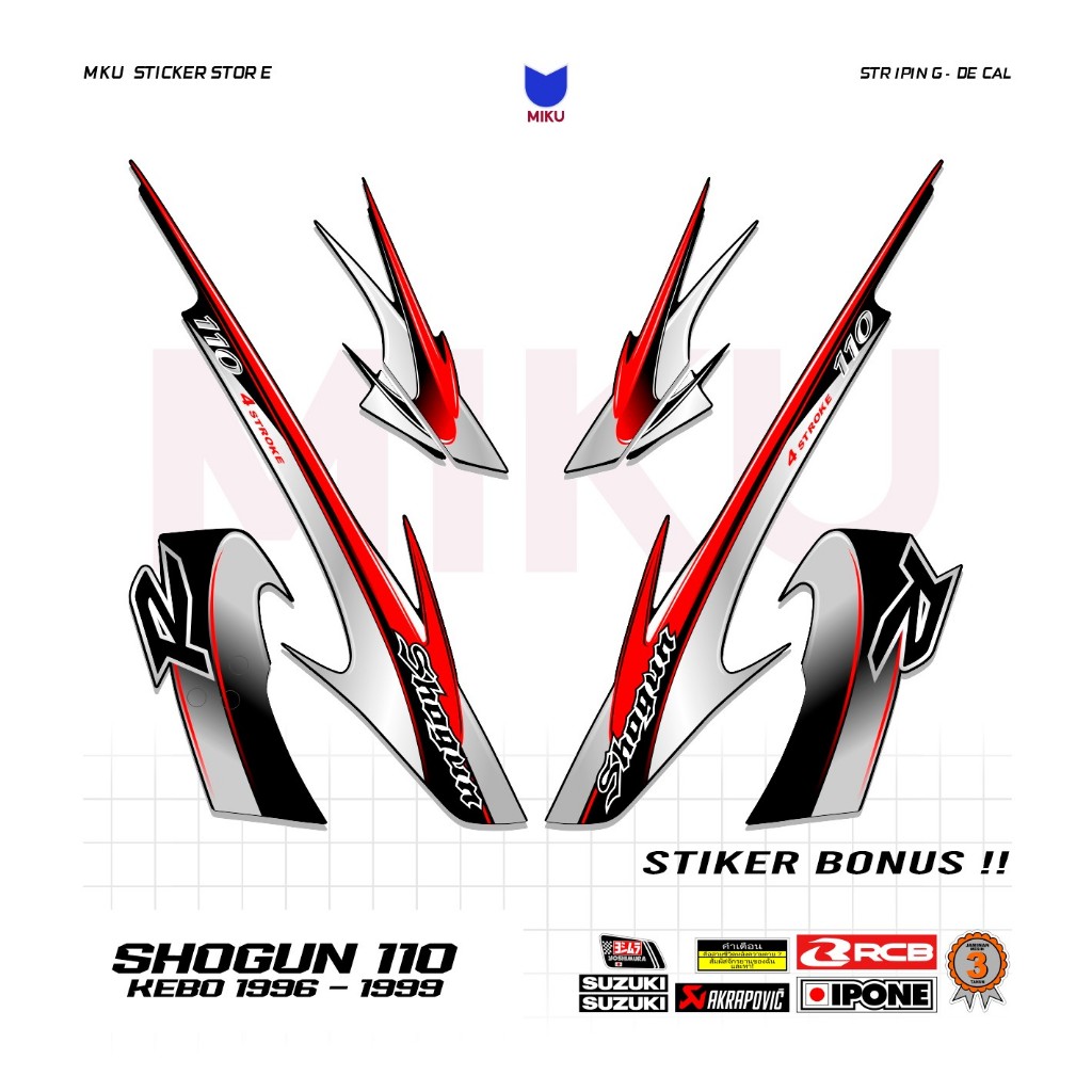 Sh20b Suzuki Shogun Kebo 110 R Sticker Striping Motorcycle Shogun Old ...