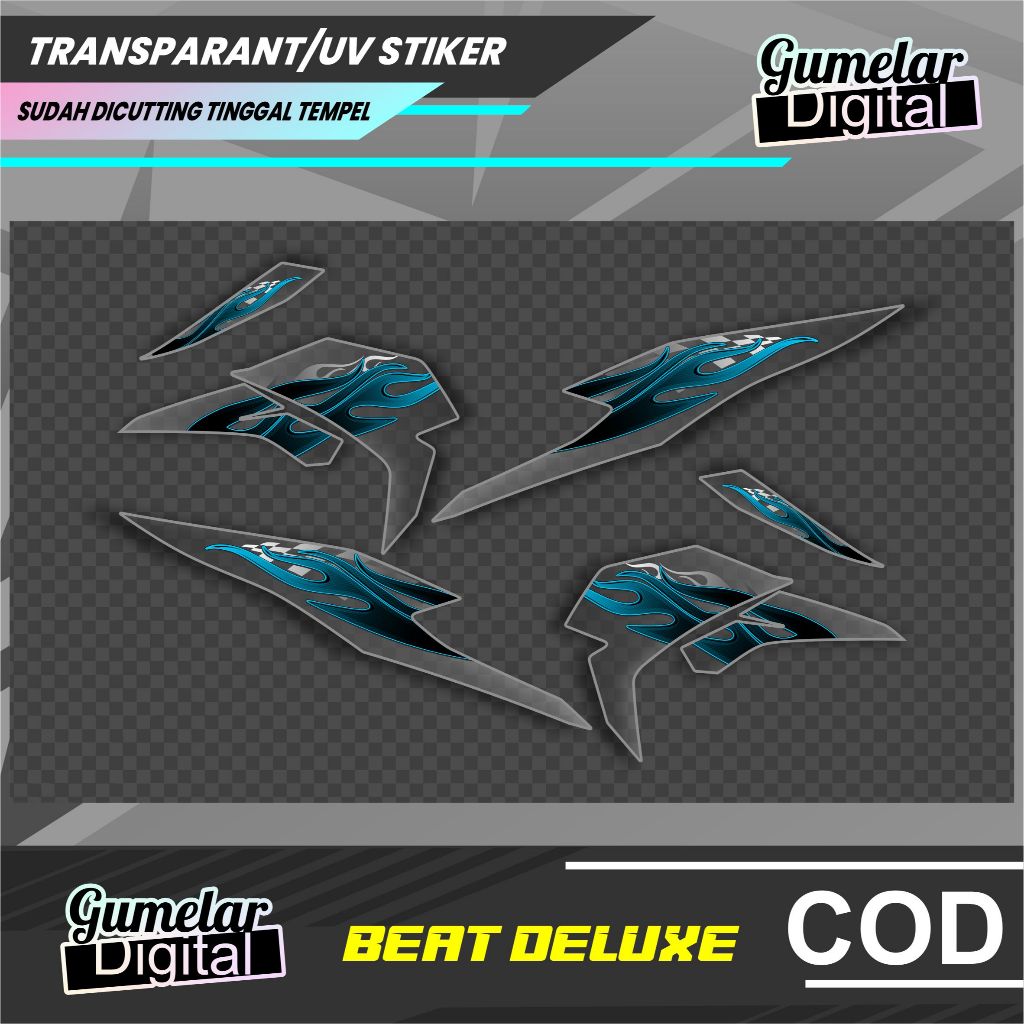 Striping TRANSPARENT UV CLEAR SIMPLE HONDA BEAT DELUXE BEAT STREET API ...