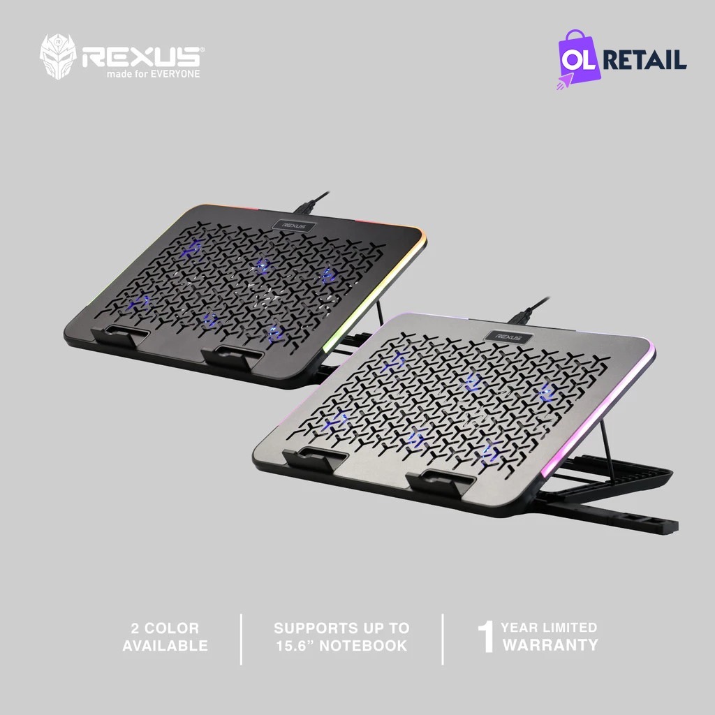 Coolerpad REXUS Gaming Breeze B145 RGB 6 Fan With Phone holder | Shopee ...