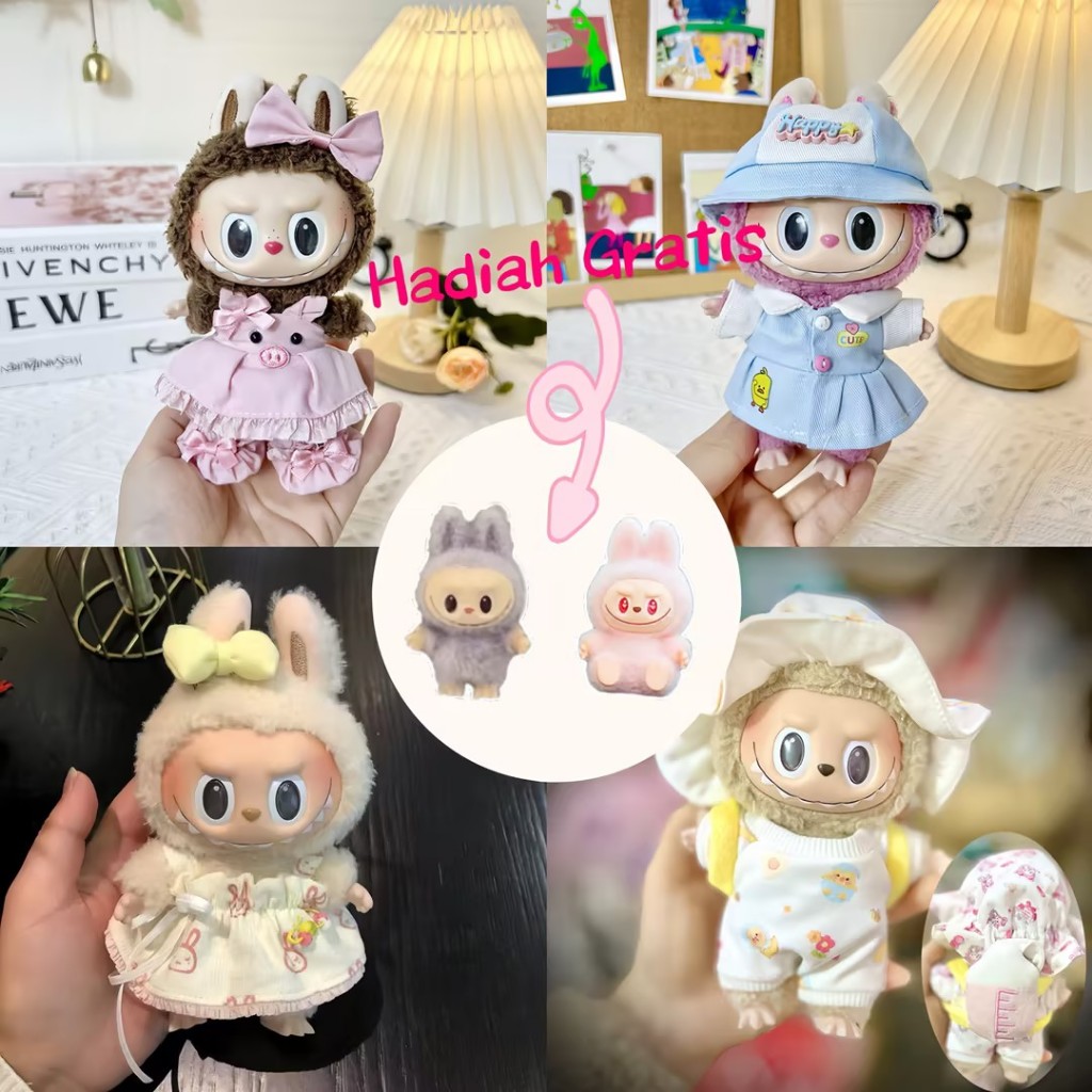Labubu DOLL 17cm labubu DOLL'S CLOTHES pumpkin clothes/labubu tops ...