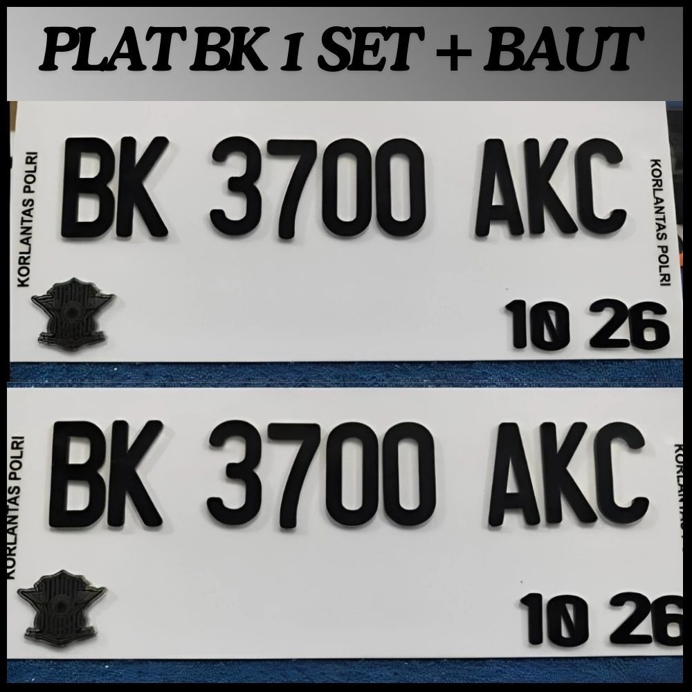PUTIH HITAM Custom Acrylic Motorcycle Number Plates Embedded Bolts ...