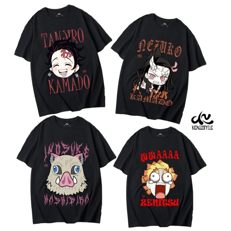 Demons Slayer Nezuko Tanjiro zenitsu Inosuke T-shirt Demons Slayer ...