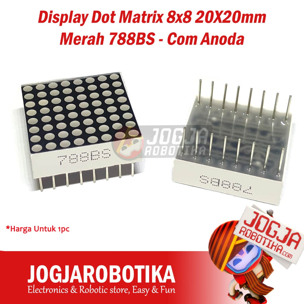 MERAH Display Dot Matrix 8x8 20X20mm Red 788BS 788 BS - Common Anode Com Anoda | Shopee Malaysia