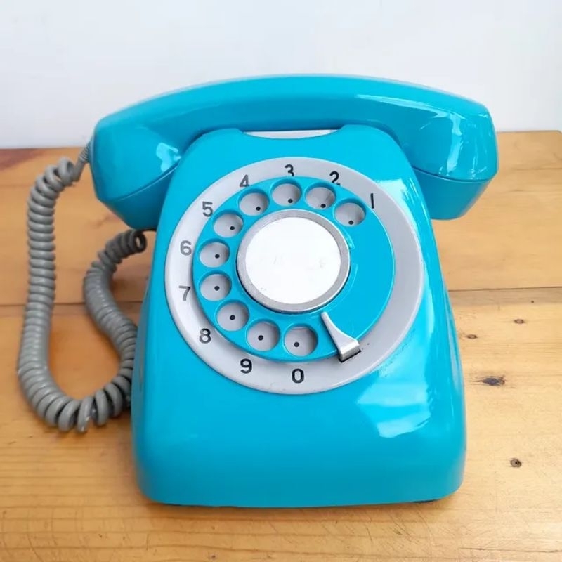 Vintage antique turquoise blue rotary telephone | Shopee Malaysia