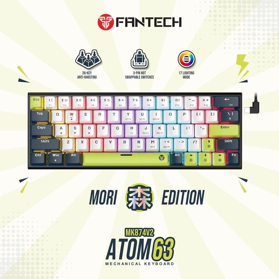 Fantech ATOM Mori Series RGB Hotswappable Mechanical Gaming Keyboard ...