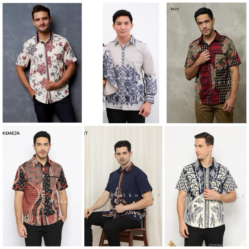 KEMEJA Men's batik shirts couple batik shirts uniform batik shirts ...