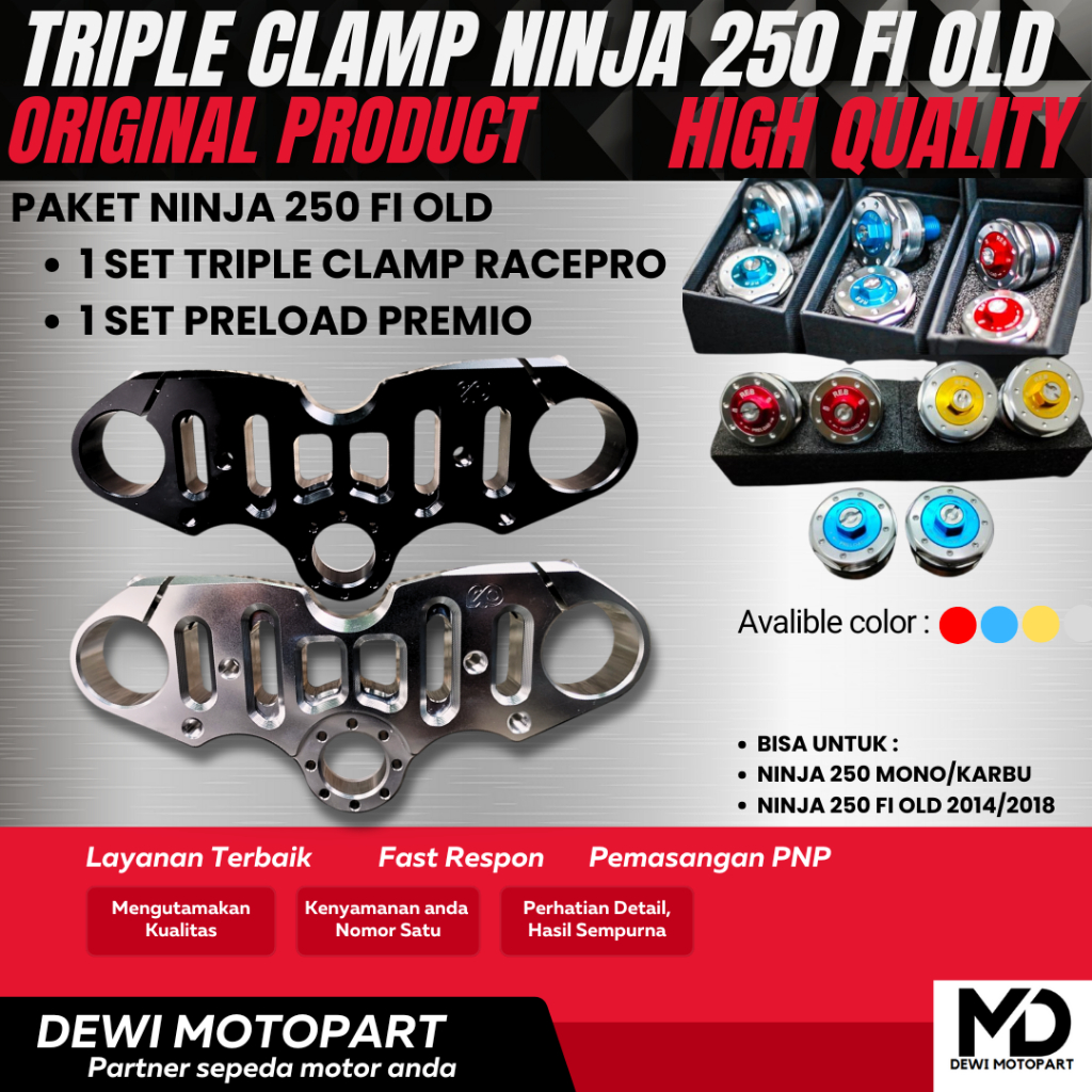 Triple CLAMP NINJA 250FI OLD / NINJA 250 FI OLD PACKAGE TRIPLE CLAMP ...