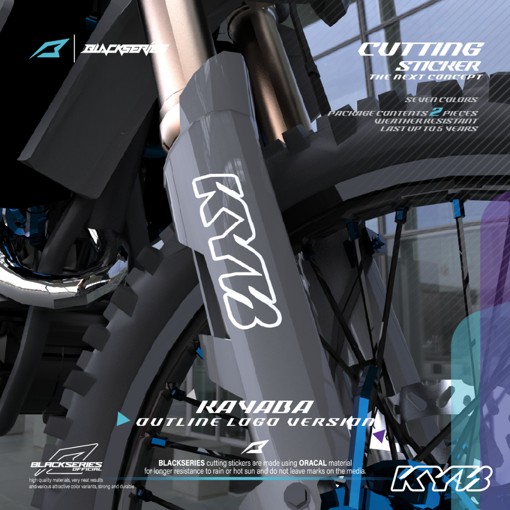 BLACKSERIES | Cutting Sticker KAYABA KYB Outline Logo | Outline Logo ...