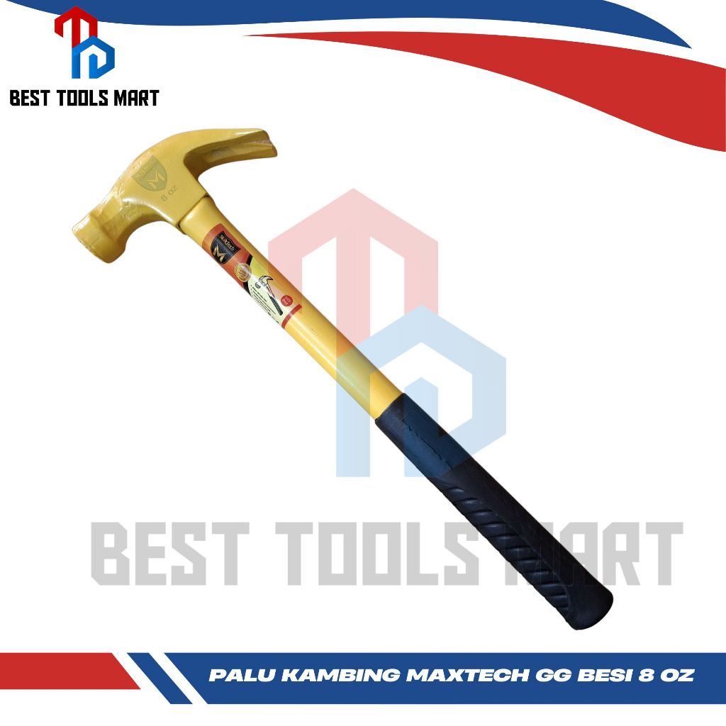 Maxtech Full Iron Goat Hammer Iron Pipe 8 oz Iron Handle Claw Hammer ...