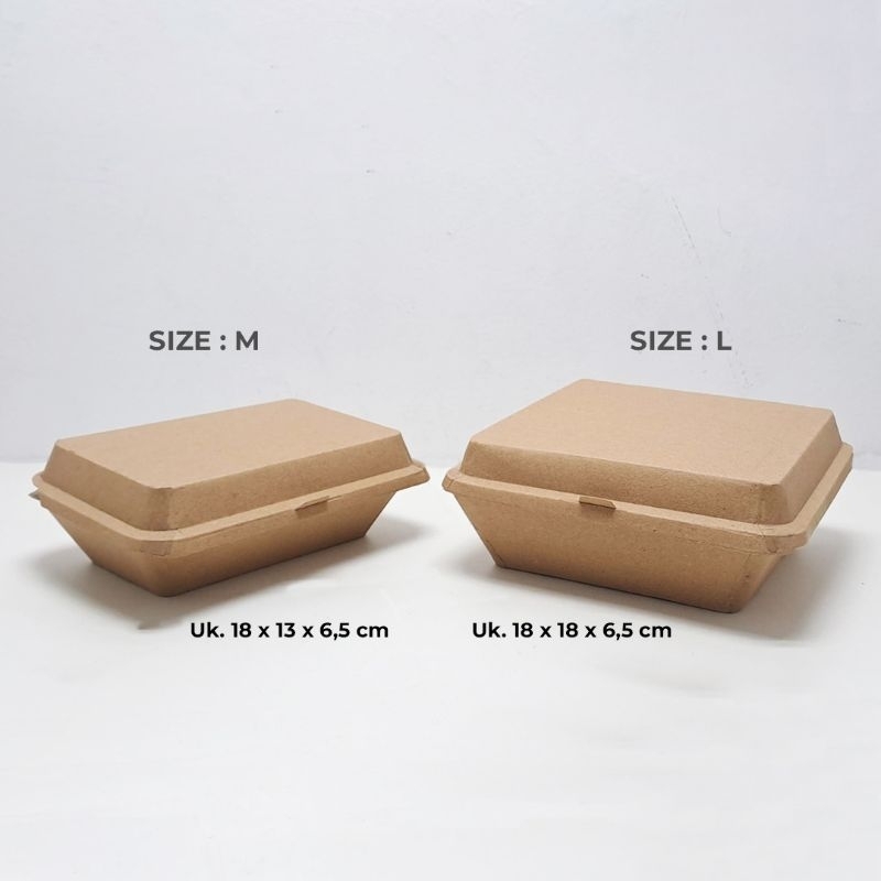 KRAFT MEALBOX SIZE M AND L (1 PACK CONTAINS 50 PCS) | Shopee Malaysia