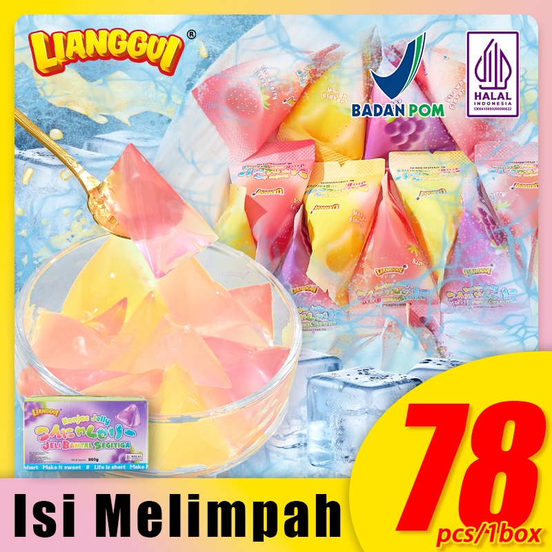 78ps Konjac Jelly Triangle HALAL Mango Orange Strawberry Flavor Viral ...