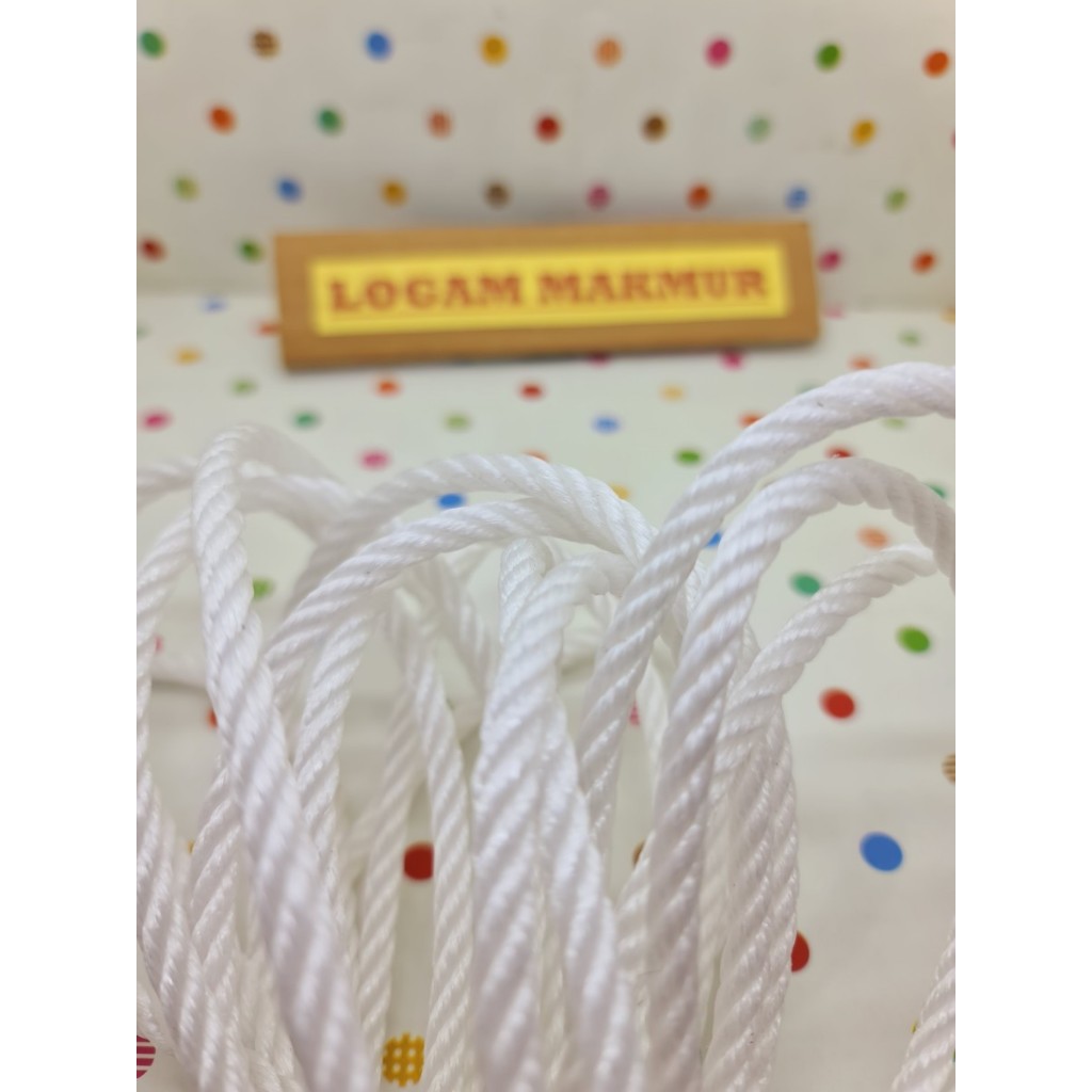 [COMPLETE COLLECTION] PLASTIC TAMPAR ROPE FOR FLAG POLE - WHITE COLOR ...