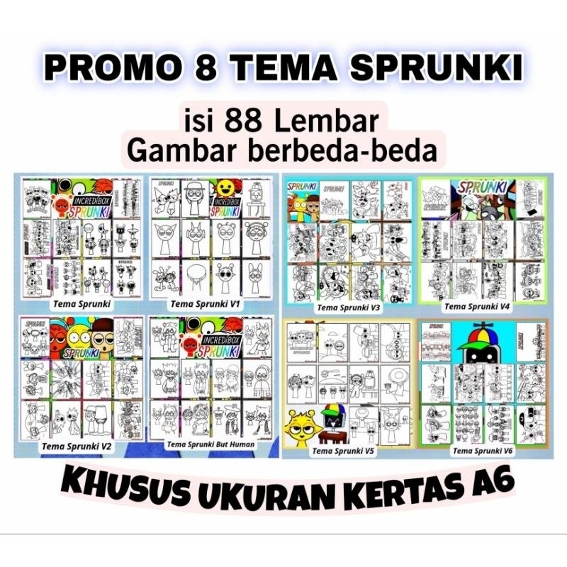 GET 8 THEME SPRUNKI 88 SHEETS (SPRUNKI, SPRUNKI BUT HUMAN, SPRUNKI V1 ...