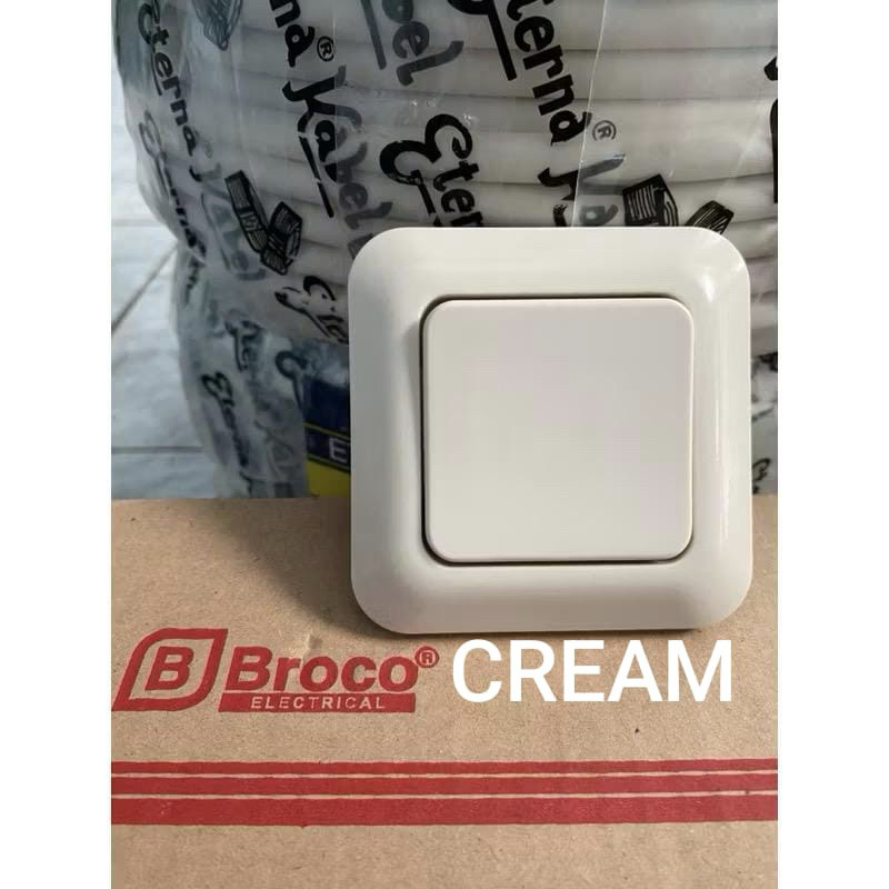 BROCO BRAND SINGLE/CURRENT SWITCH GRACIO TYPE CREAM COLOR | Shopee Malaysia