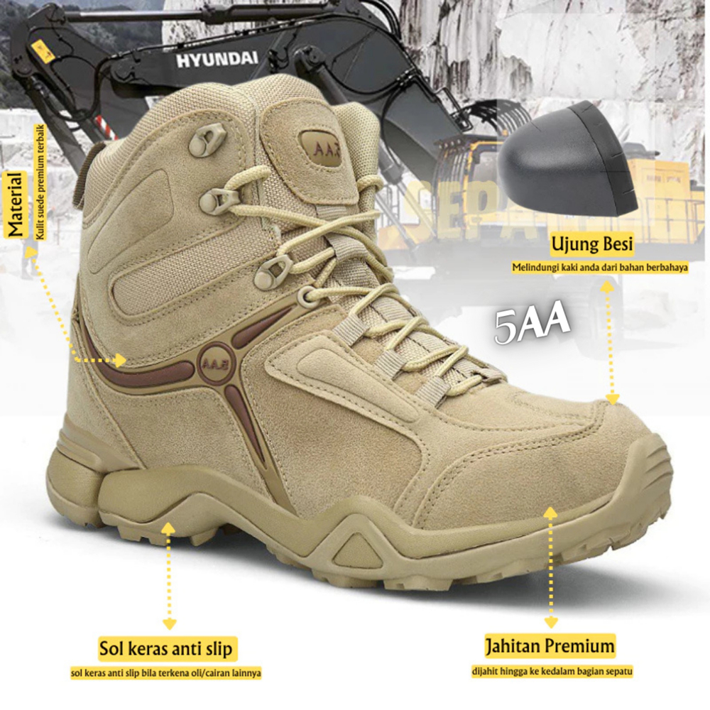 Men's Safety Shoes 5AA Tactical Boots Steel Toe Boots for Touring ...
