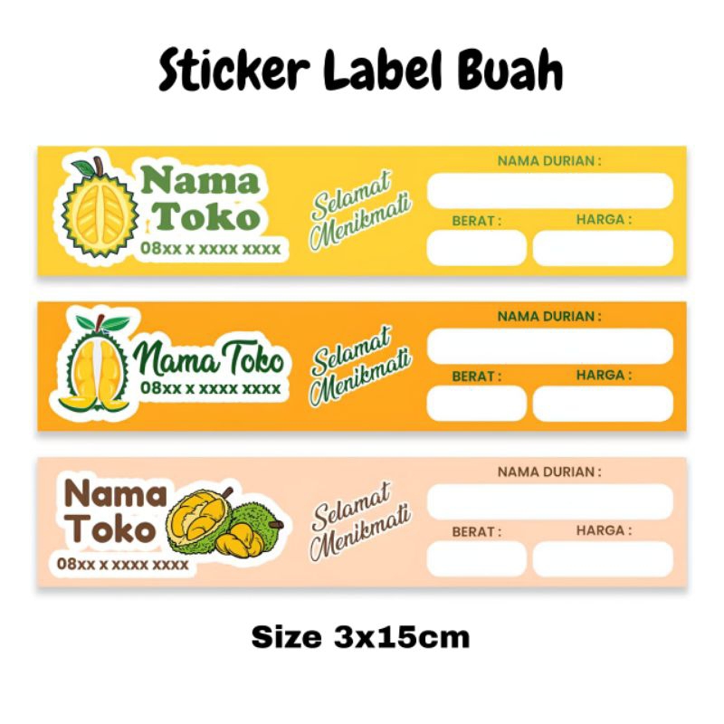 MINIMAL (MINIMUM ORDER 100 PCS) DURIAN FRUIT LABEL STICKERS | Shopee ...